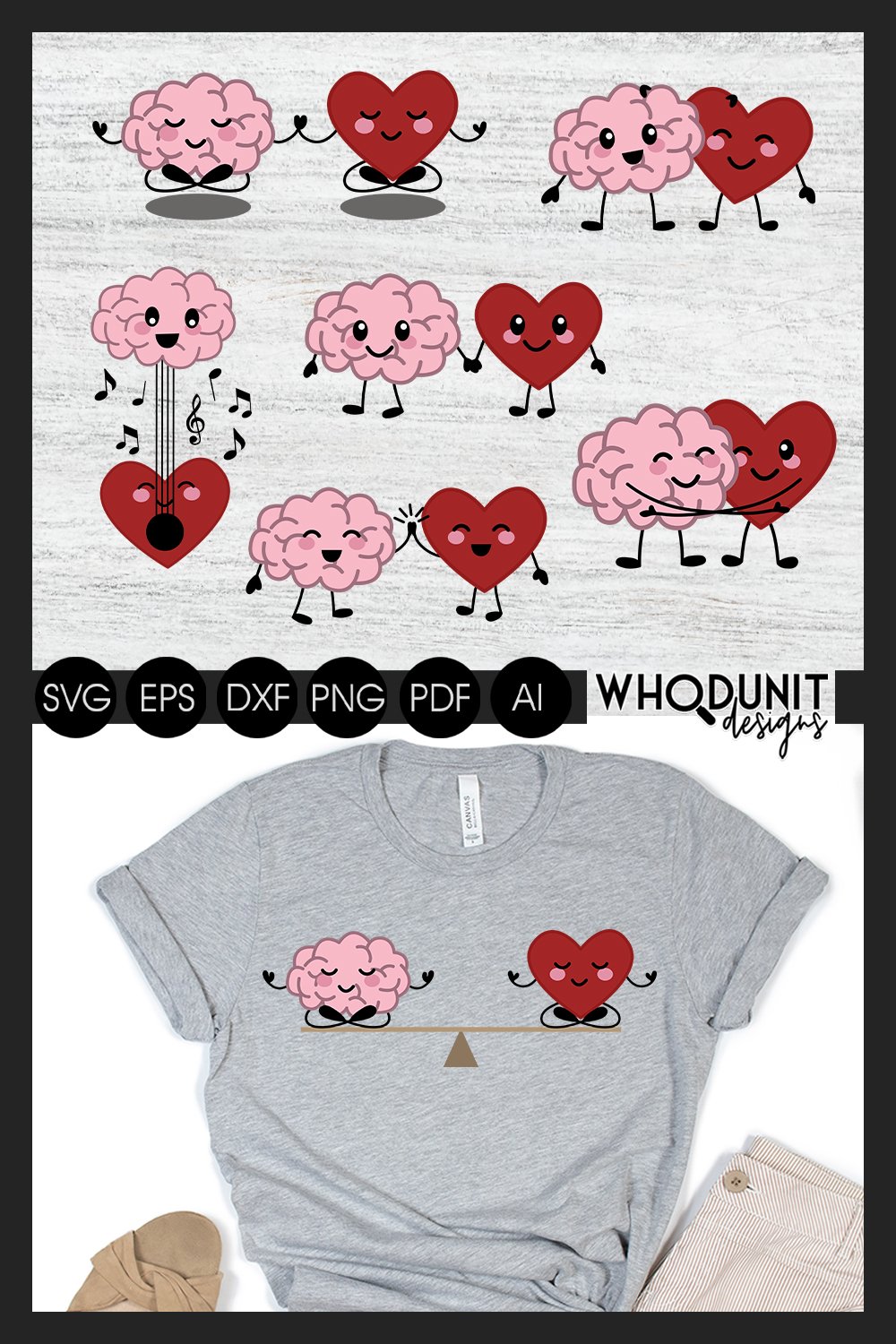 Brain and Heart SVG | Harmony and Balance Cliparts