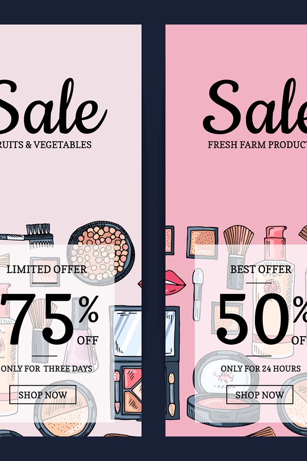 Vector sale banners for beauty shop (786992)