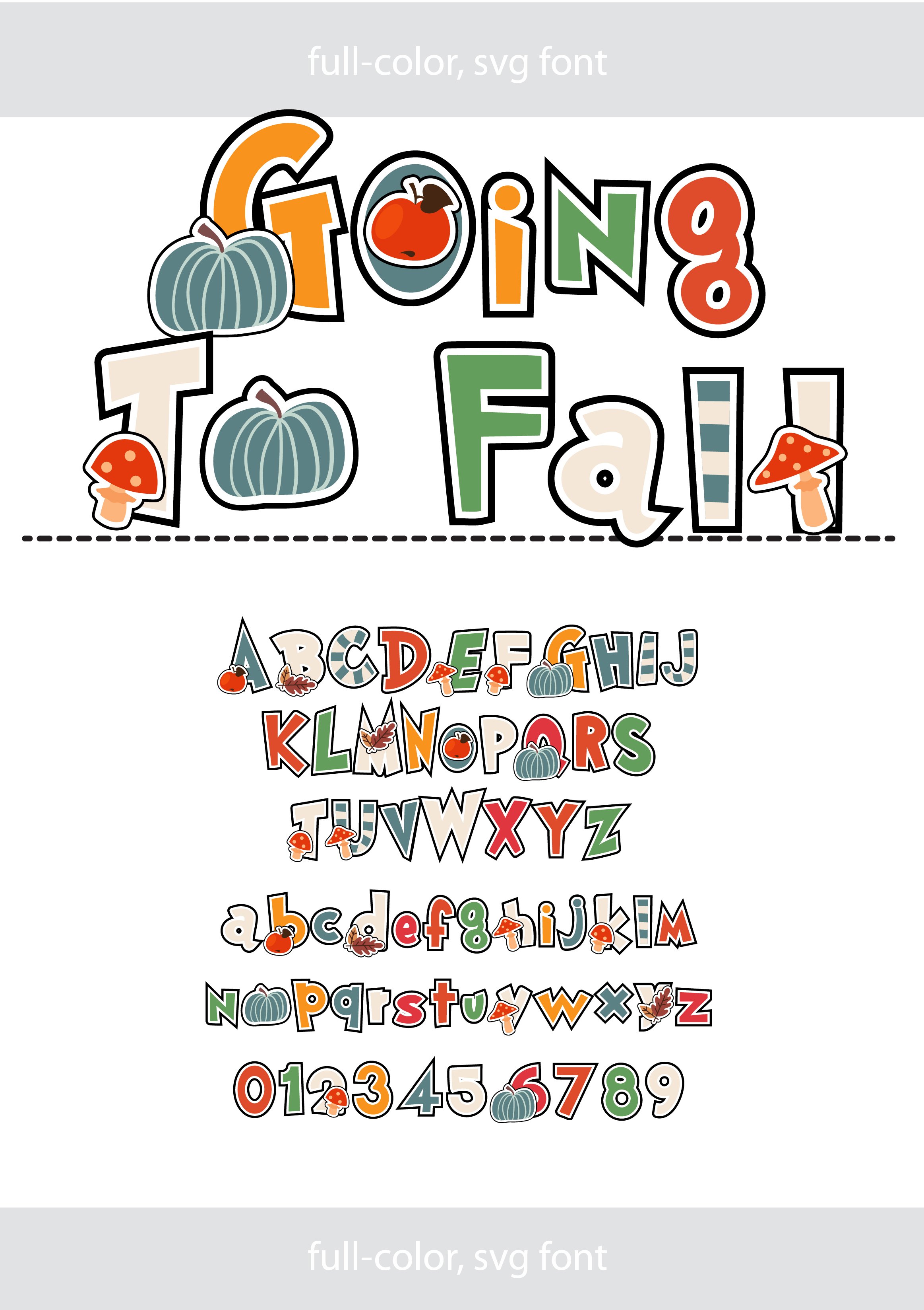 Full Color SVG Font great for autumn
