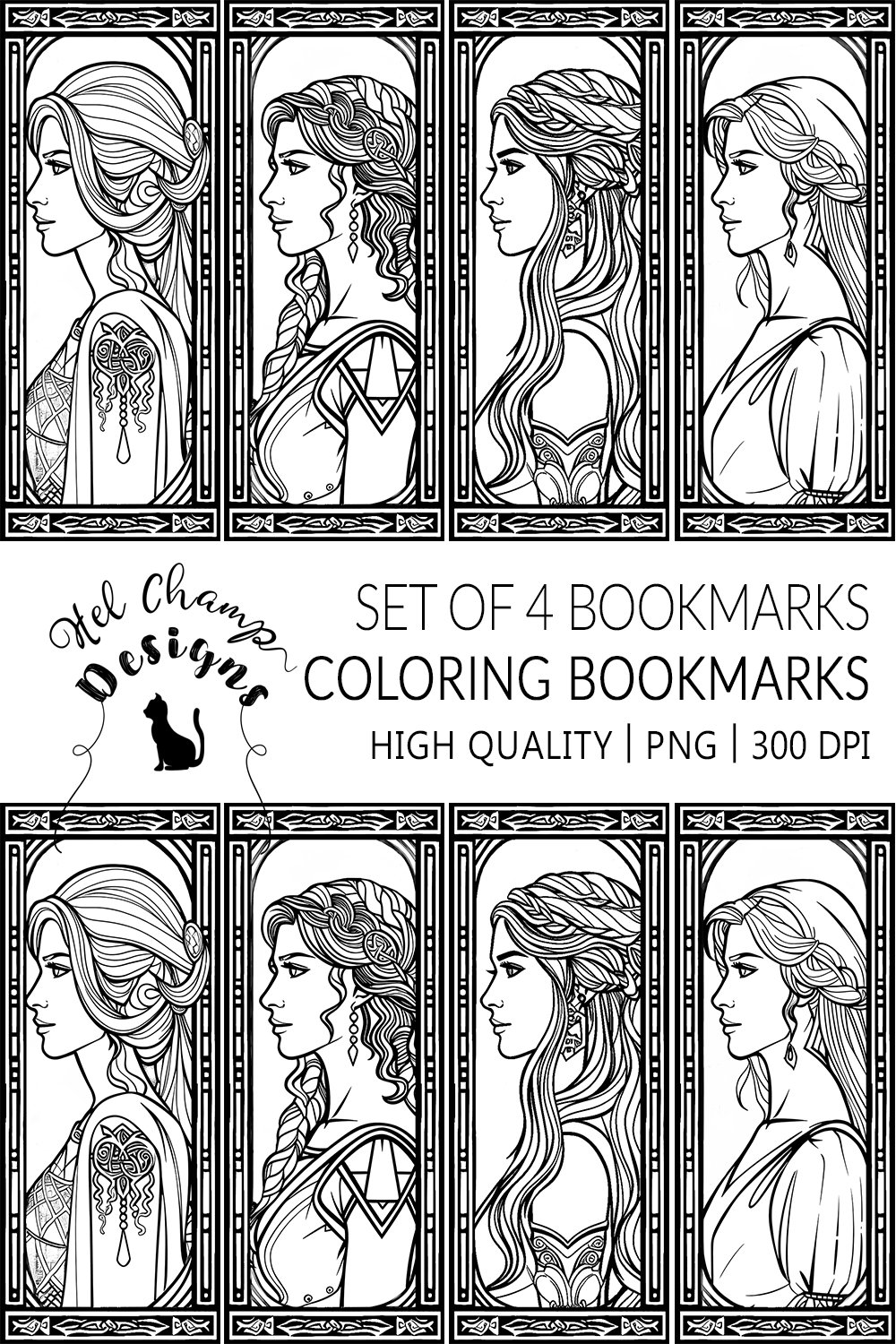 Coloring bookmarks old greek goddess sublimation