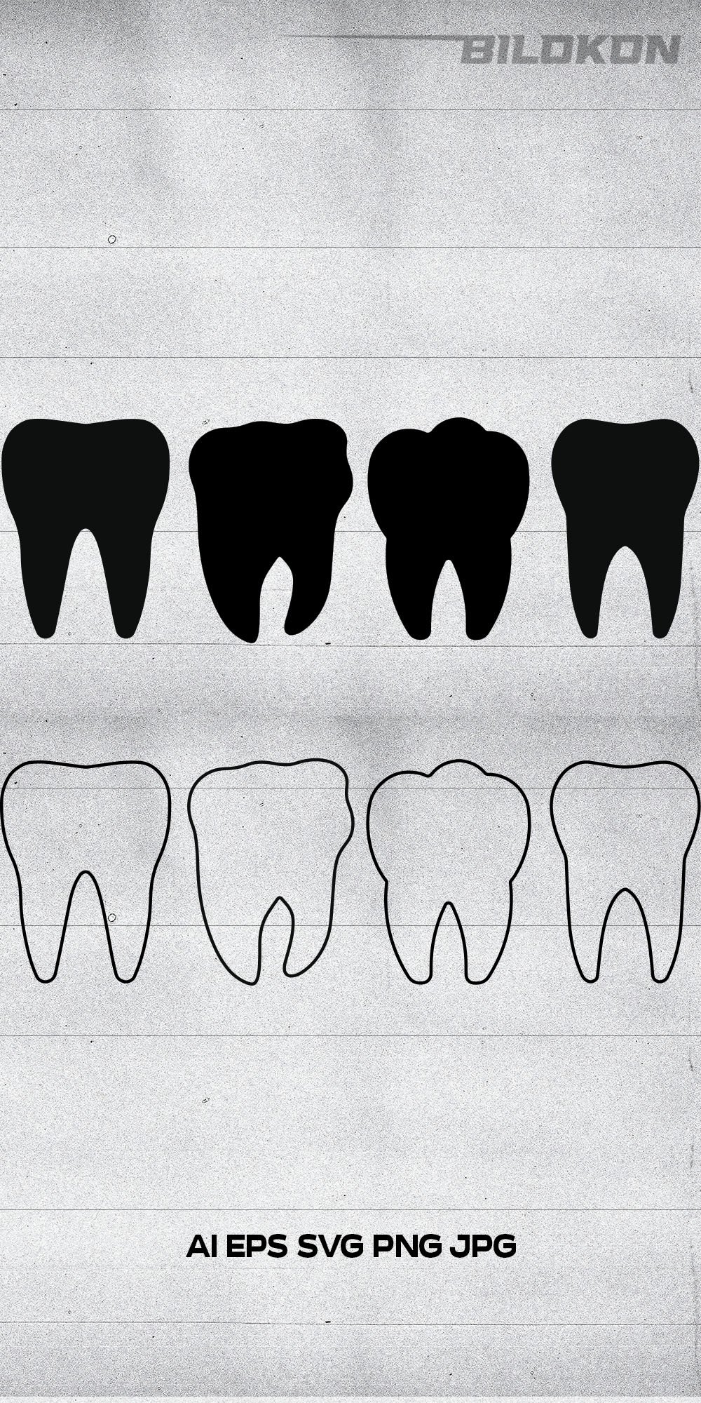 Set of the teeth, tooth icon set, SVG Vector