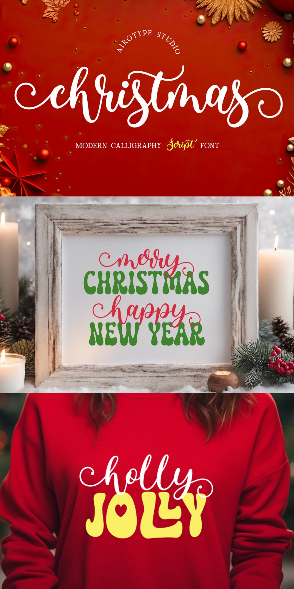 Christmas Script - Cursive Font with Swirl Swash