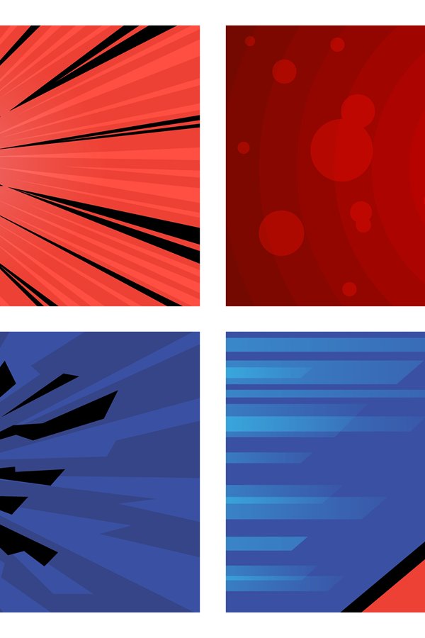 Red Vs blue comics fight background, versus battle with ligh