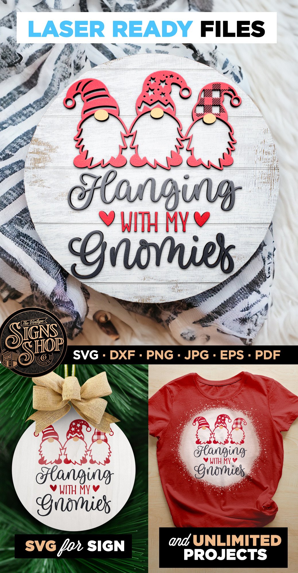 SVG Christmas Gnome Sign