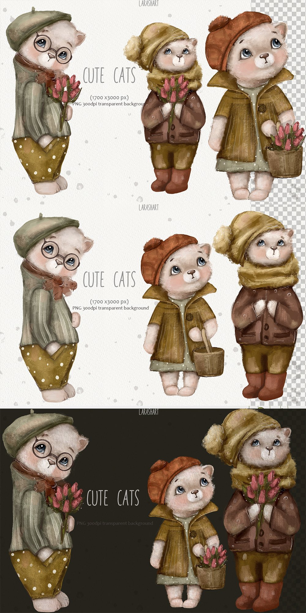 Cute Cats - Adorable Cartoon Pet Clipart