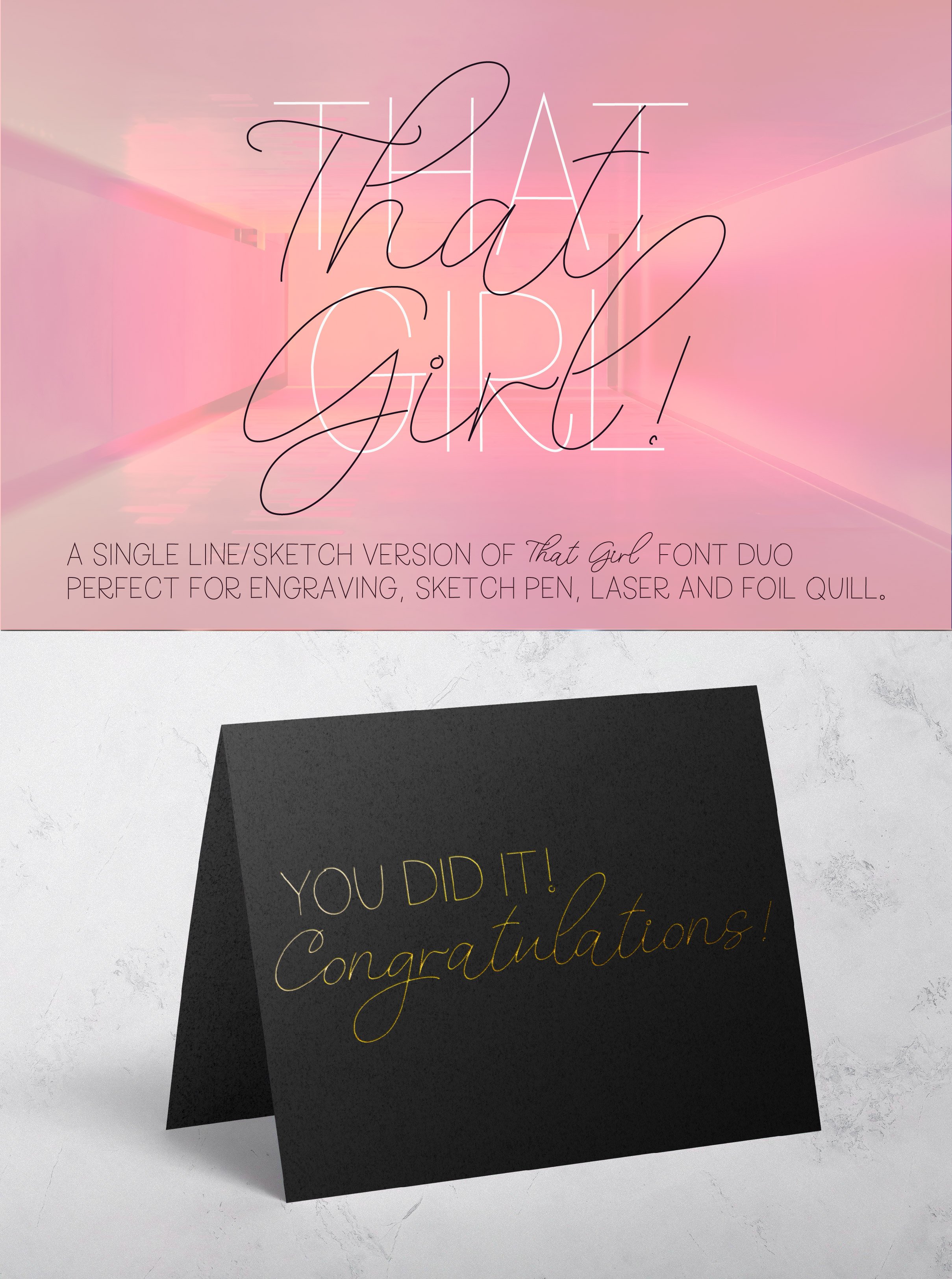 That Girl font duo - a single line, hairline (1245337)
