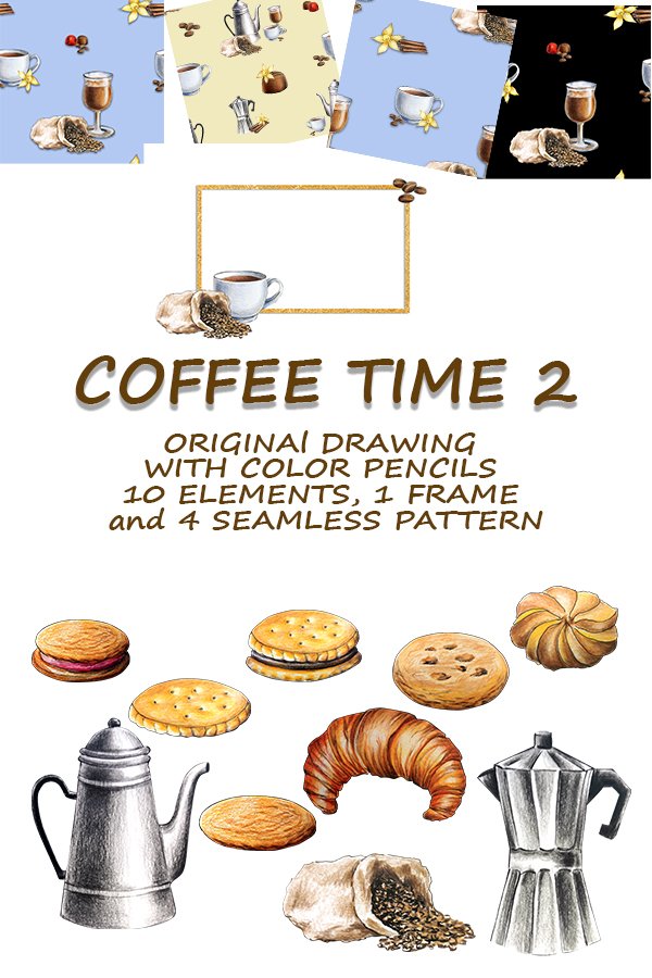 coffee time 2, drawing with watercolor pencils (1182265)