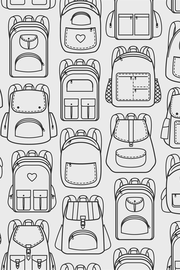 Backpacks seamless pattern