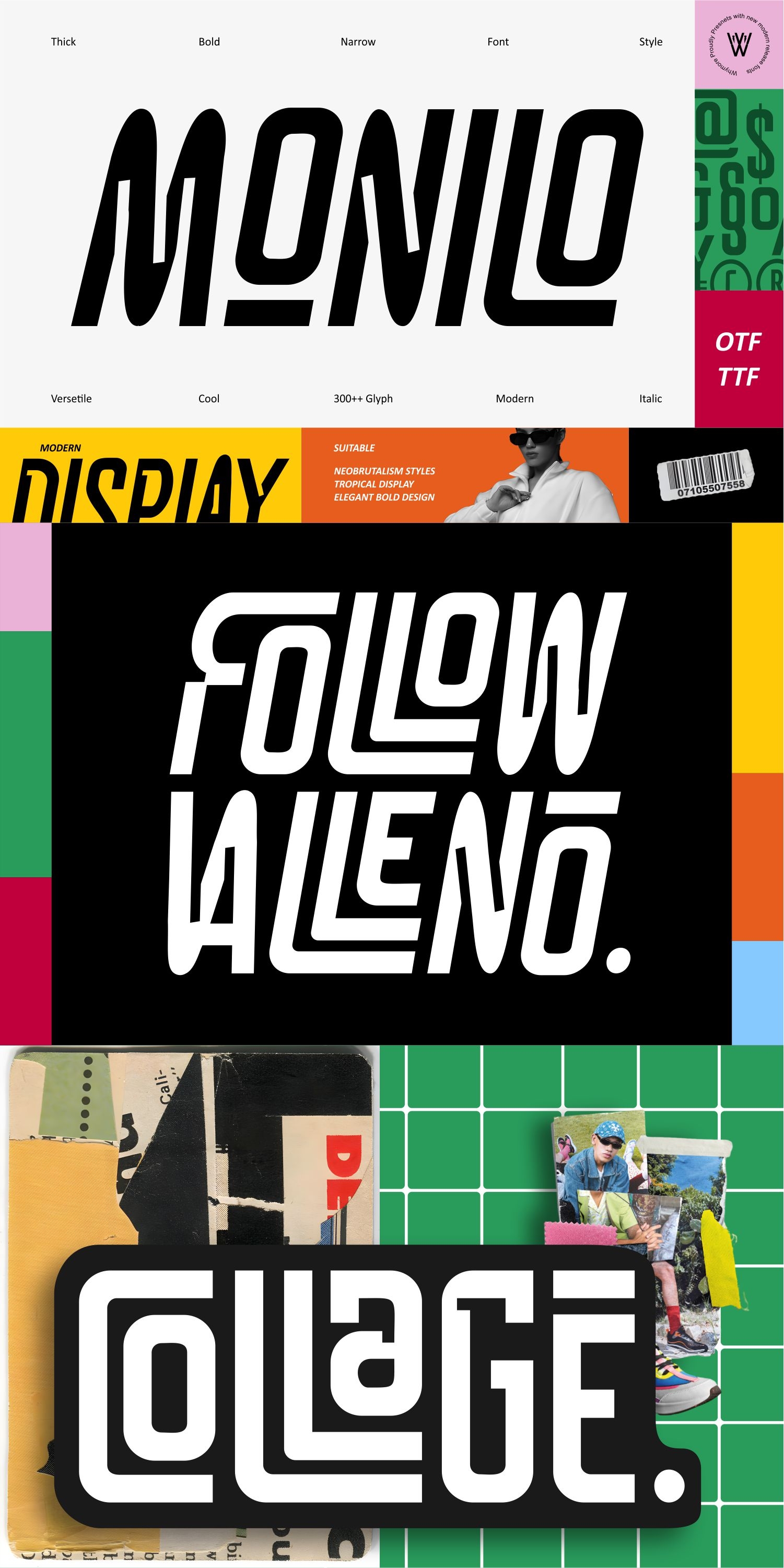 Monilo Bold Condensed Narrow Display Font