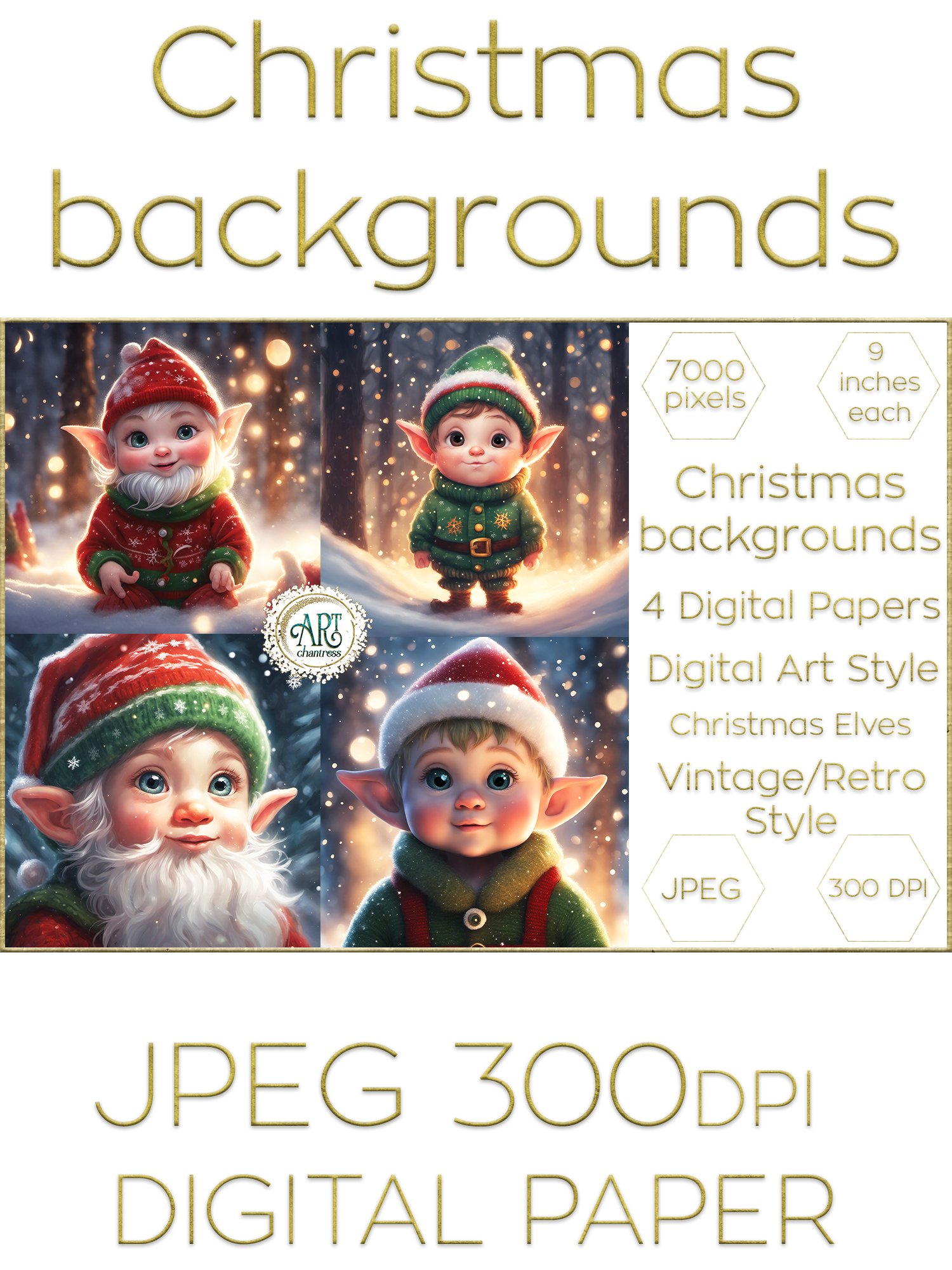 Christmas Elf digital background Elves Graphics 4 (2932260)
