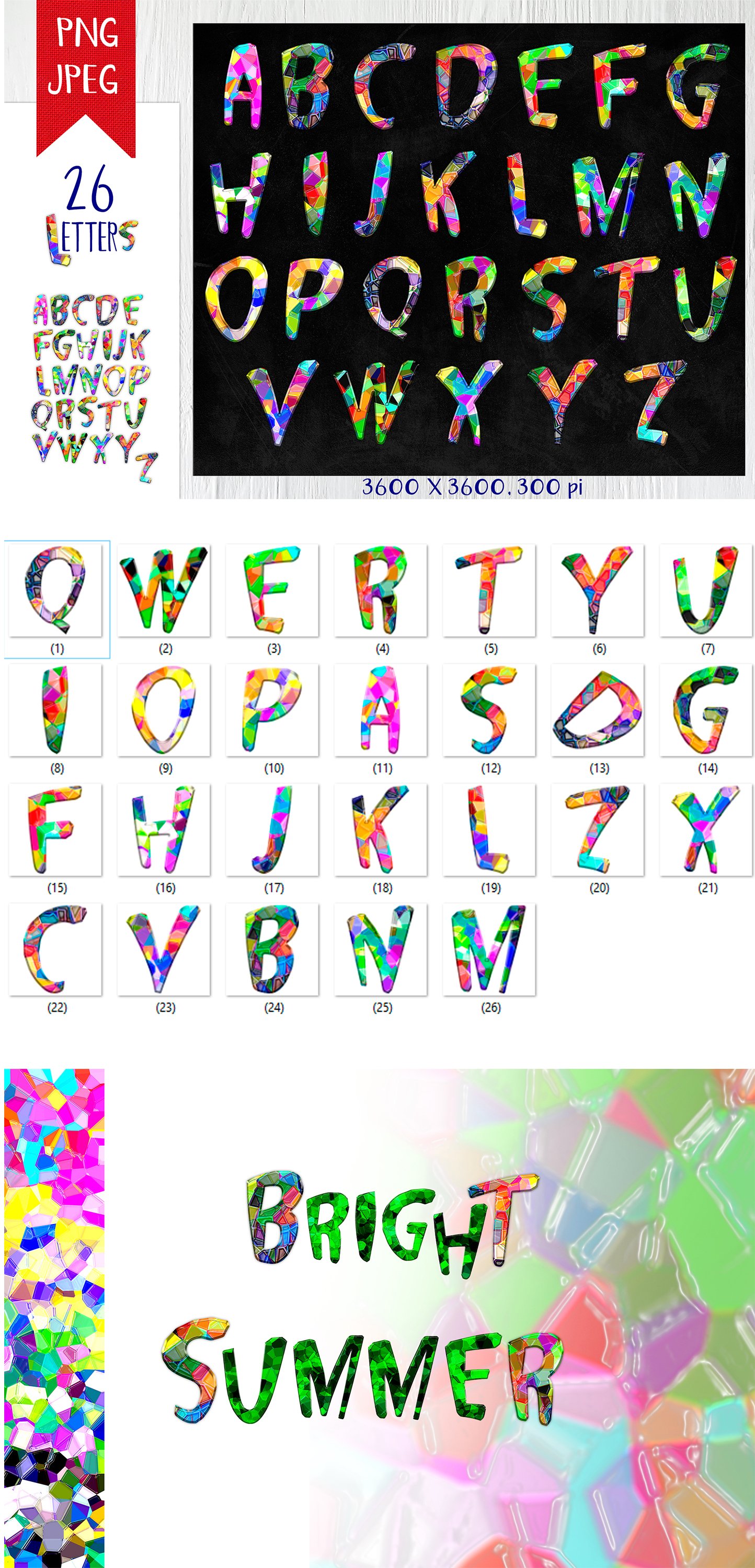 26 LETTERS /Clipart ALPHABET. Graphics, illustration