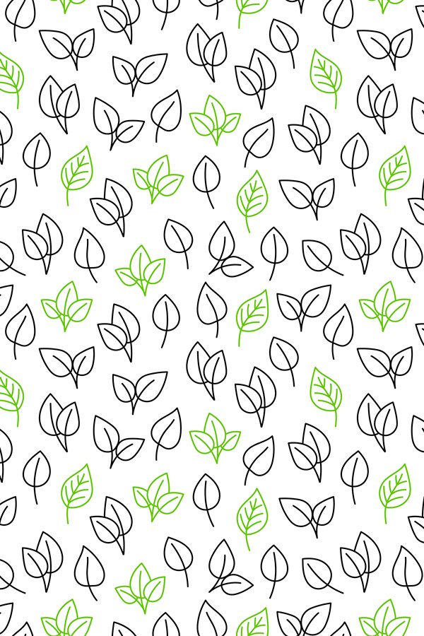 Line leaves seamless pattern