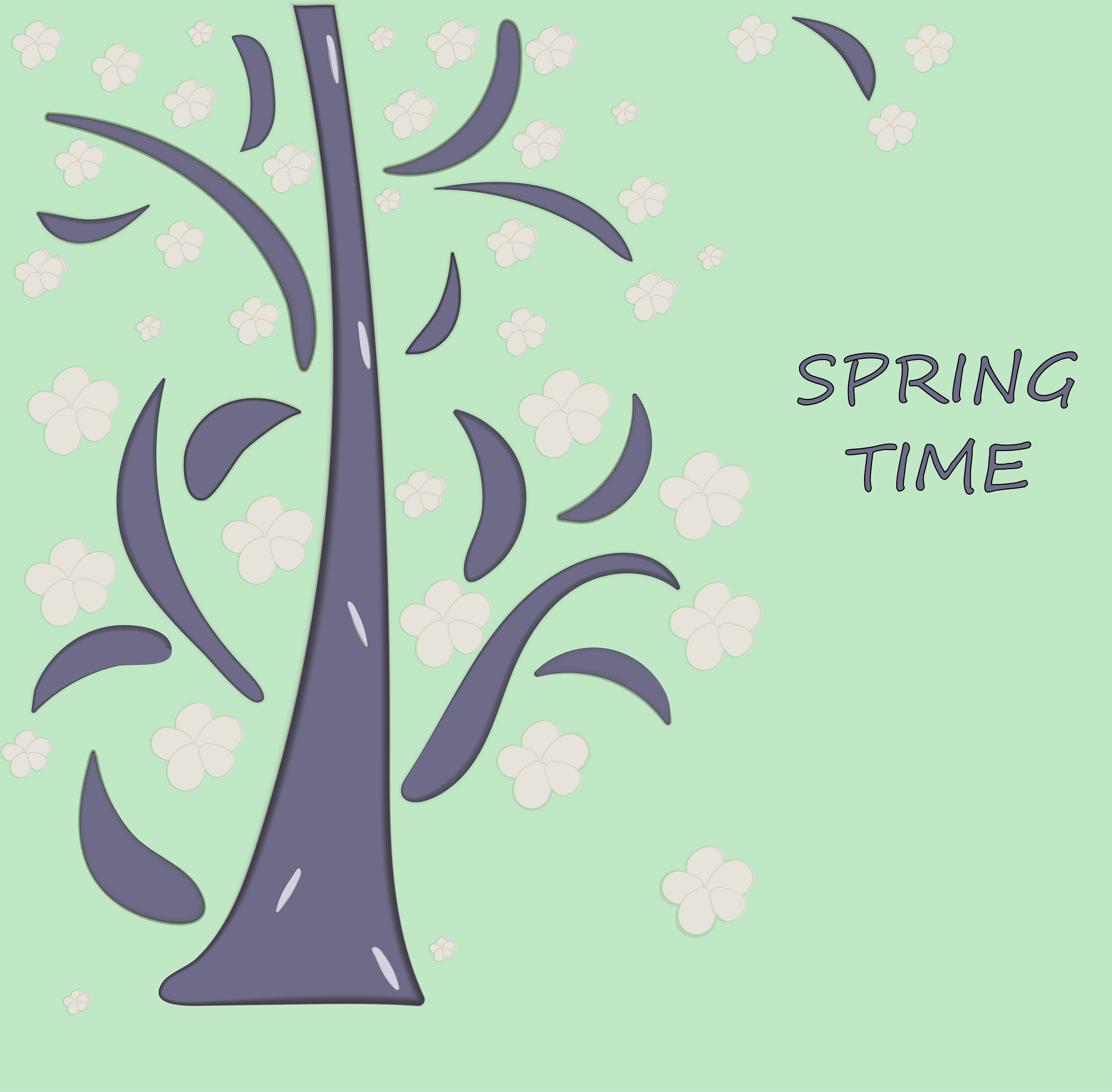 Blooming tree papercut style