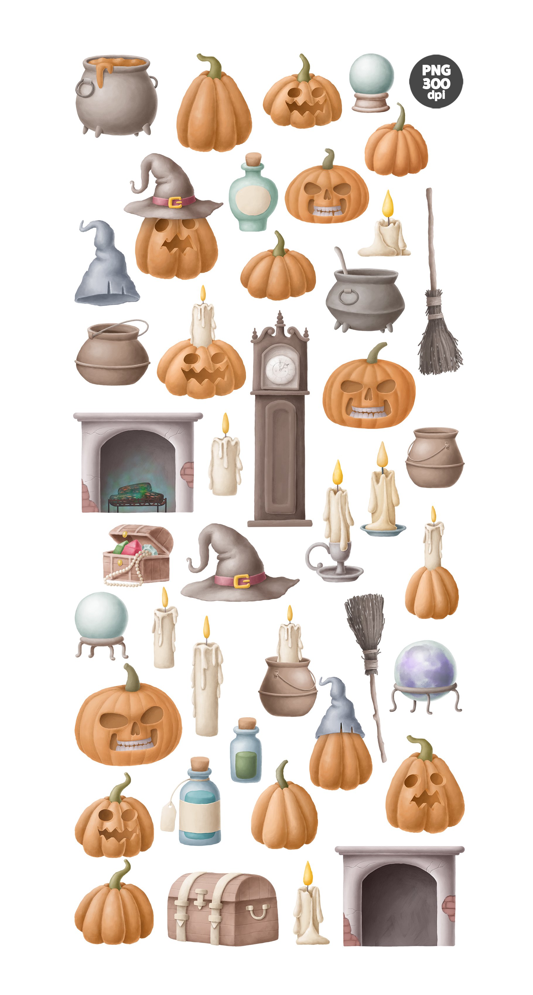 Halloween pumpkin clipart set (929899)