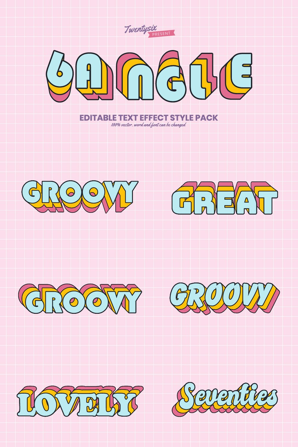 Retro Font Effect Style Pack for Adobe illustrator