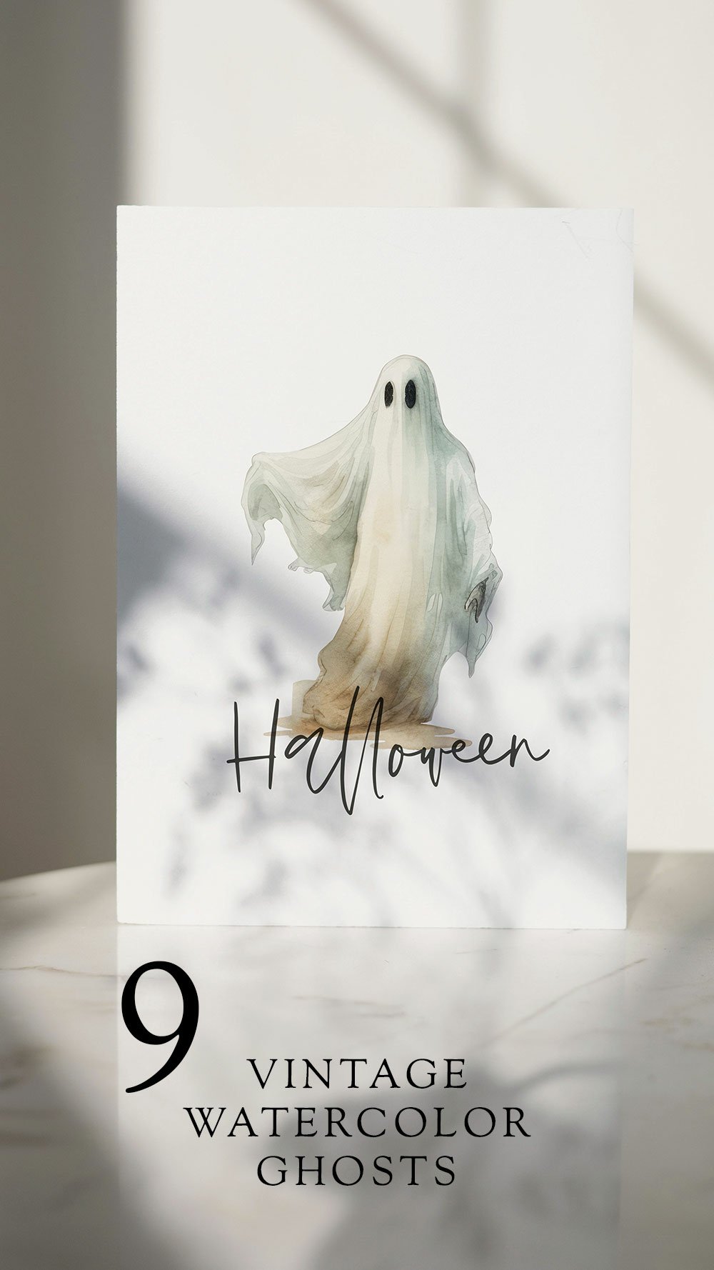 Watercolor ghost clipart, Boho Halloween Clipart, Ghost png