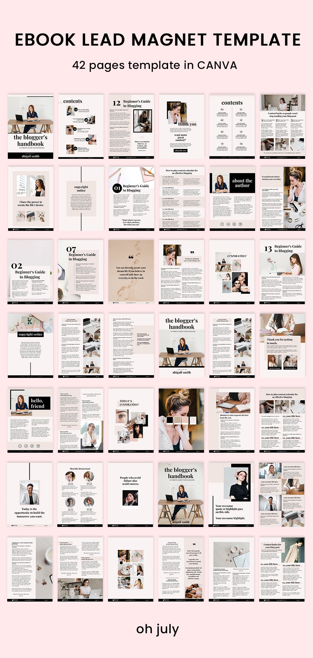 Ebook Lead Magnet Template Canva, Opt-in Freebie, Bloggers