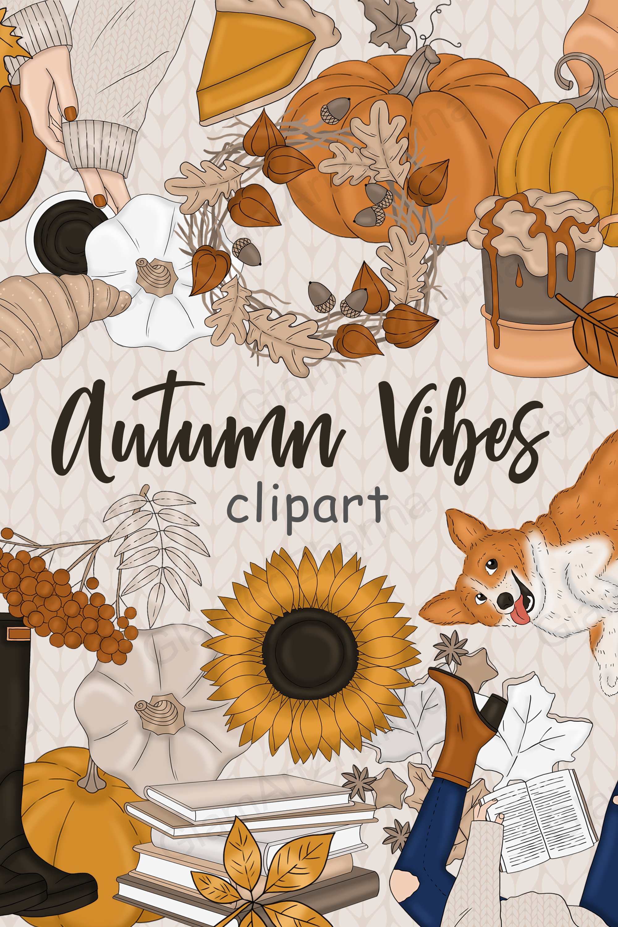 Autumn Vibes Clipart | Cozy Fall Clipart