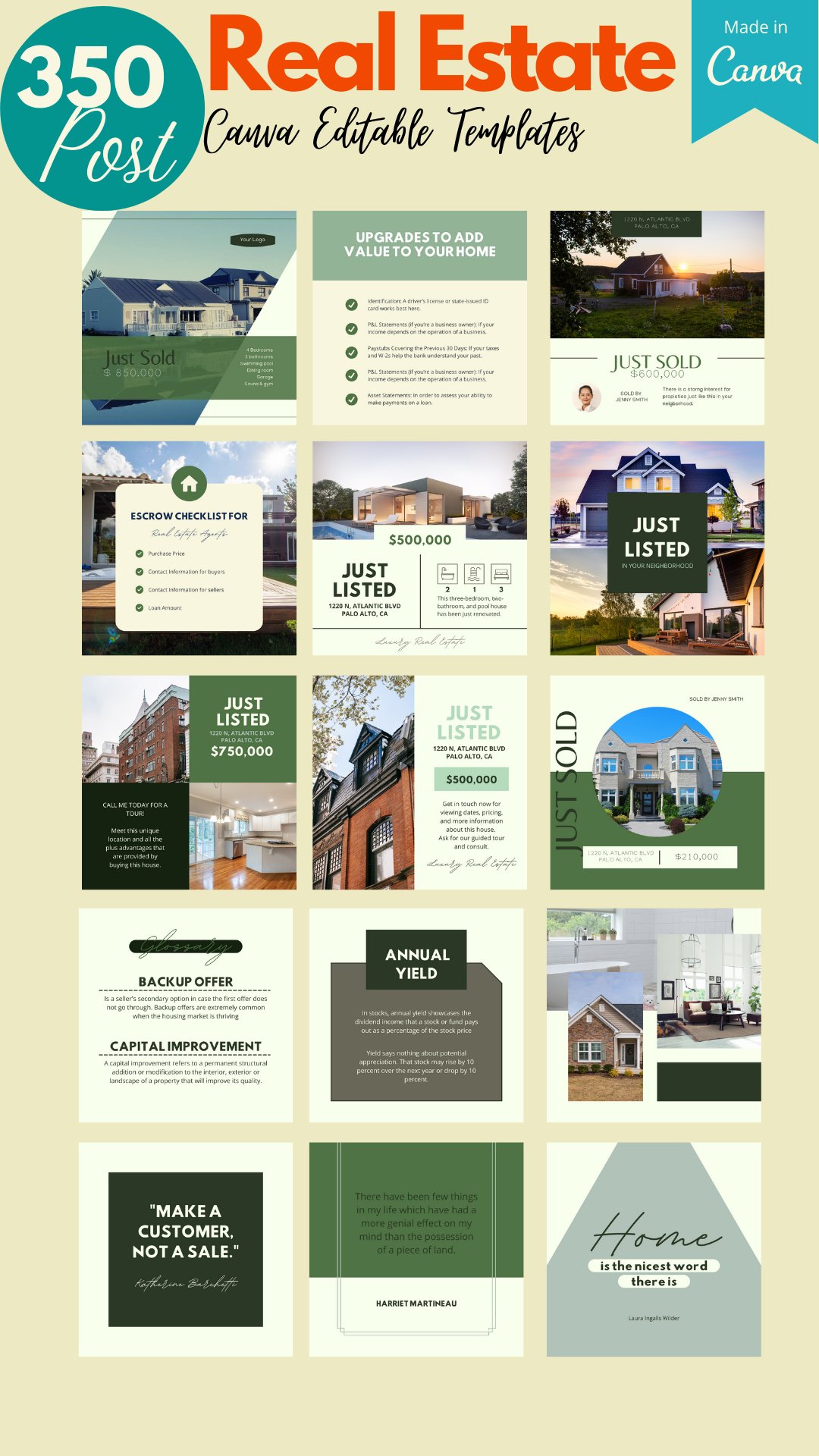 Real Estate Templates - Canva Editable