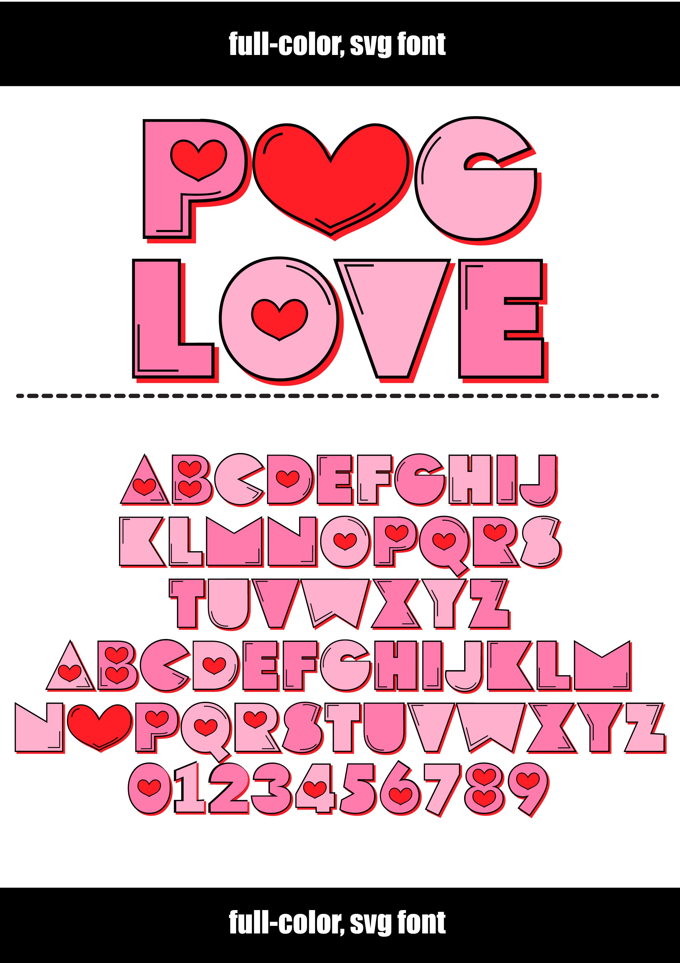Full Color SVG Valentine Font