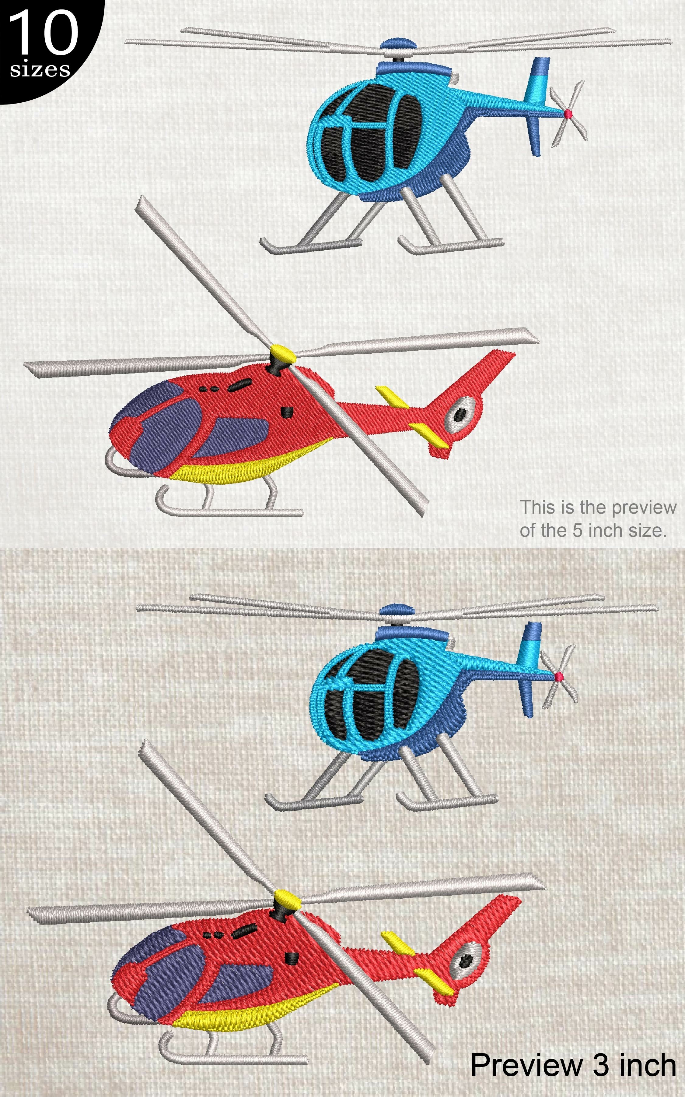 Helicopter - Embroidery Files - 64e