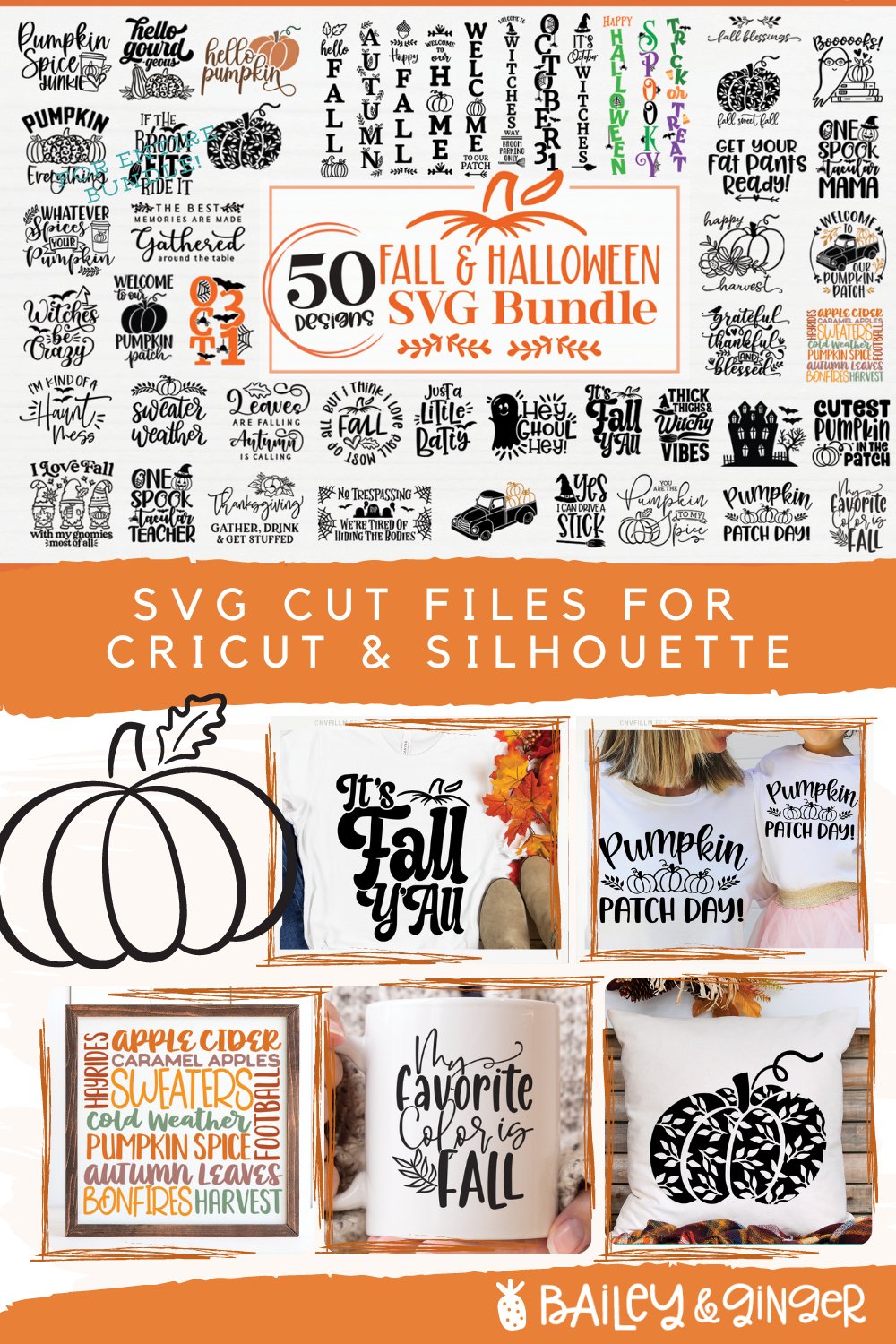 Fall & Halloween SVG Bundle for Shirts, Signs & Crafts