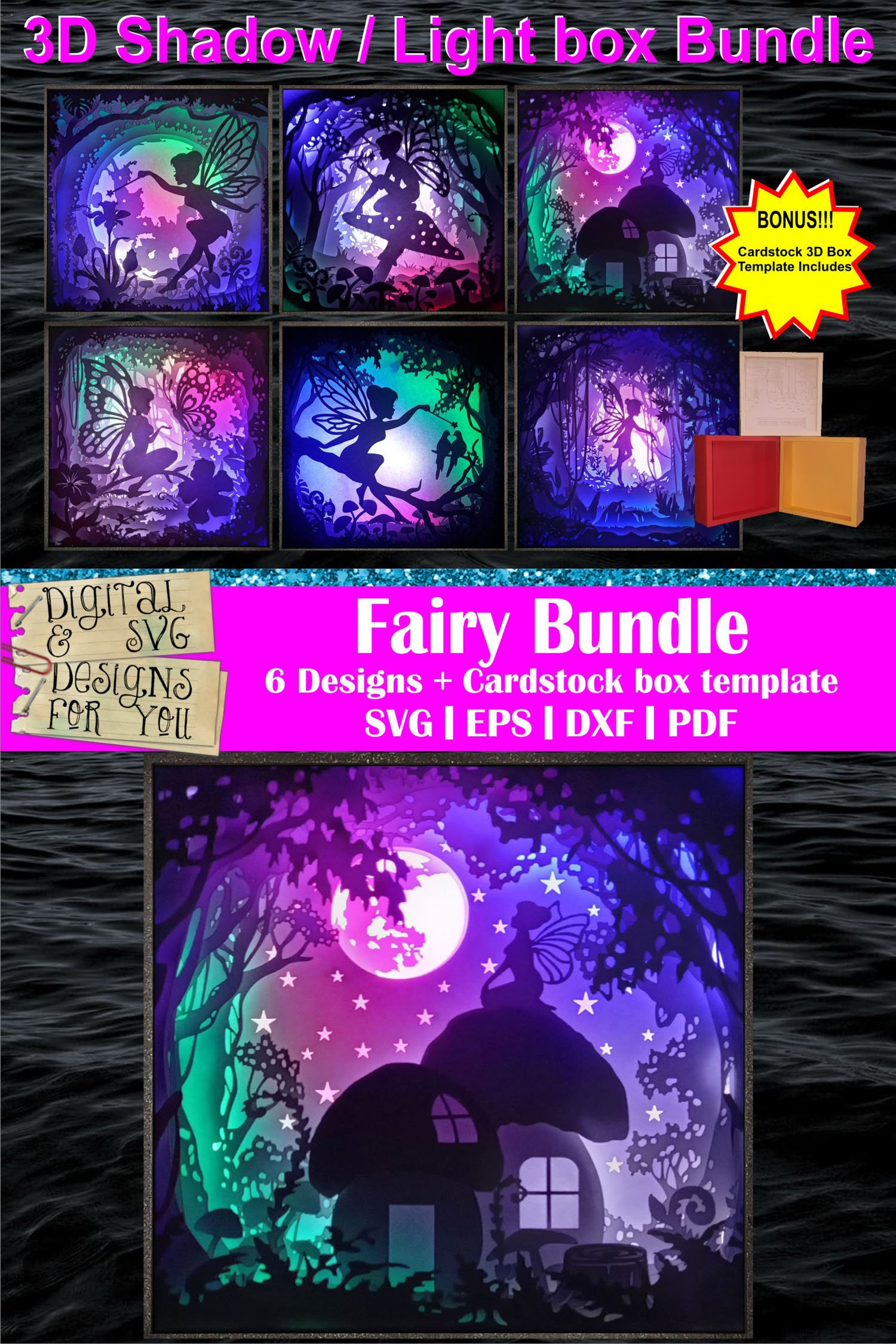 Fairy Bundle - 3D Light box | 3d Shadow box | (1972392)