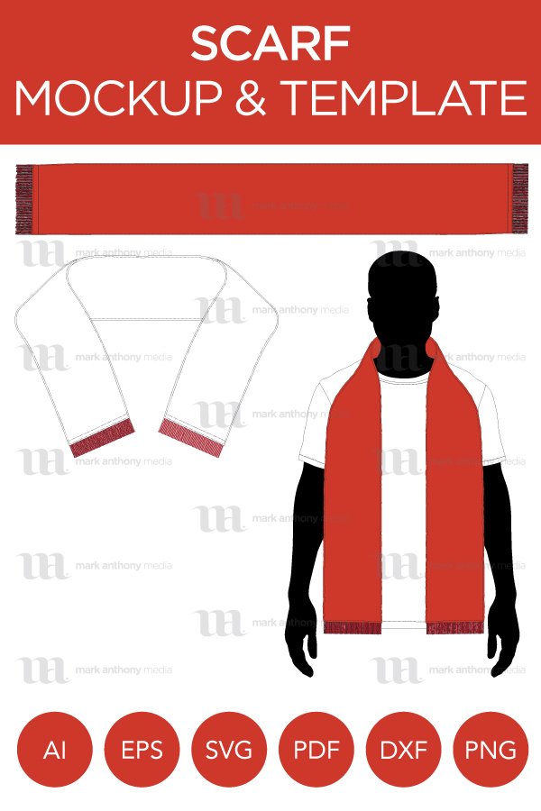 Scarf - Vector Template Mockup