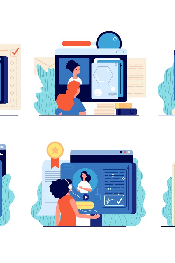 Distance school. Internet education, online training and cou