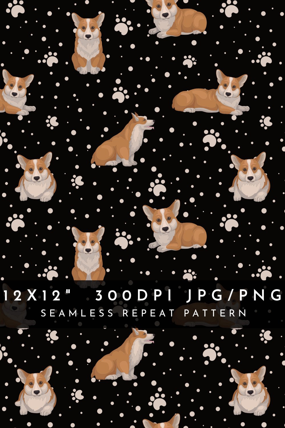 Cute Corgi Seamless Pattern Dog Seamless Pattern (2185347)