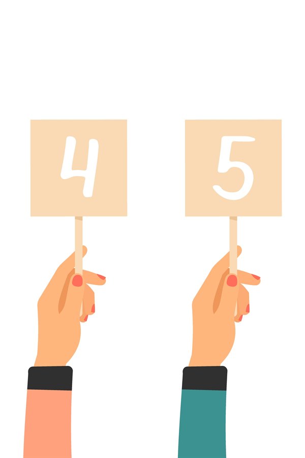 Hands holding tables with numbers