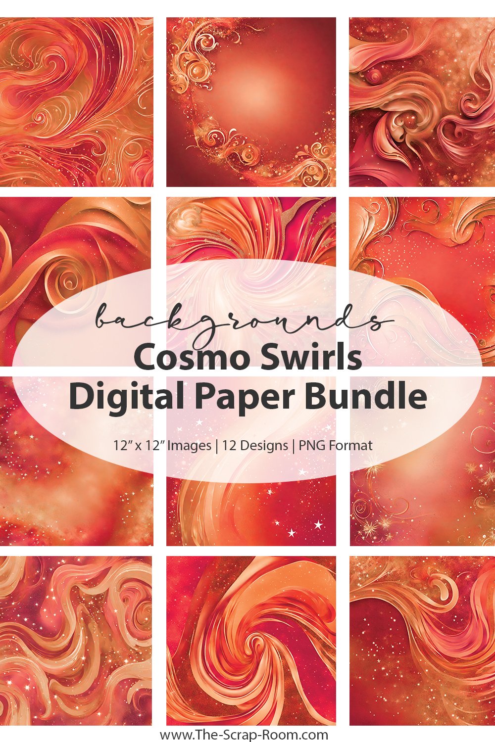 Digital Paper, textures, pattern, printable: Red swirl