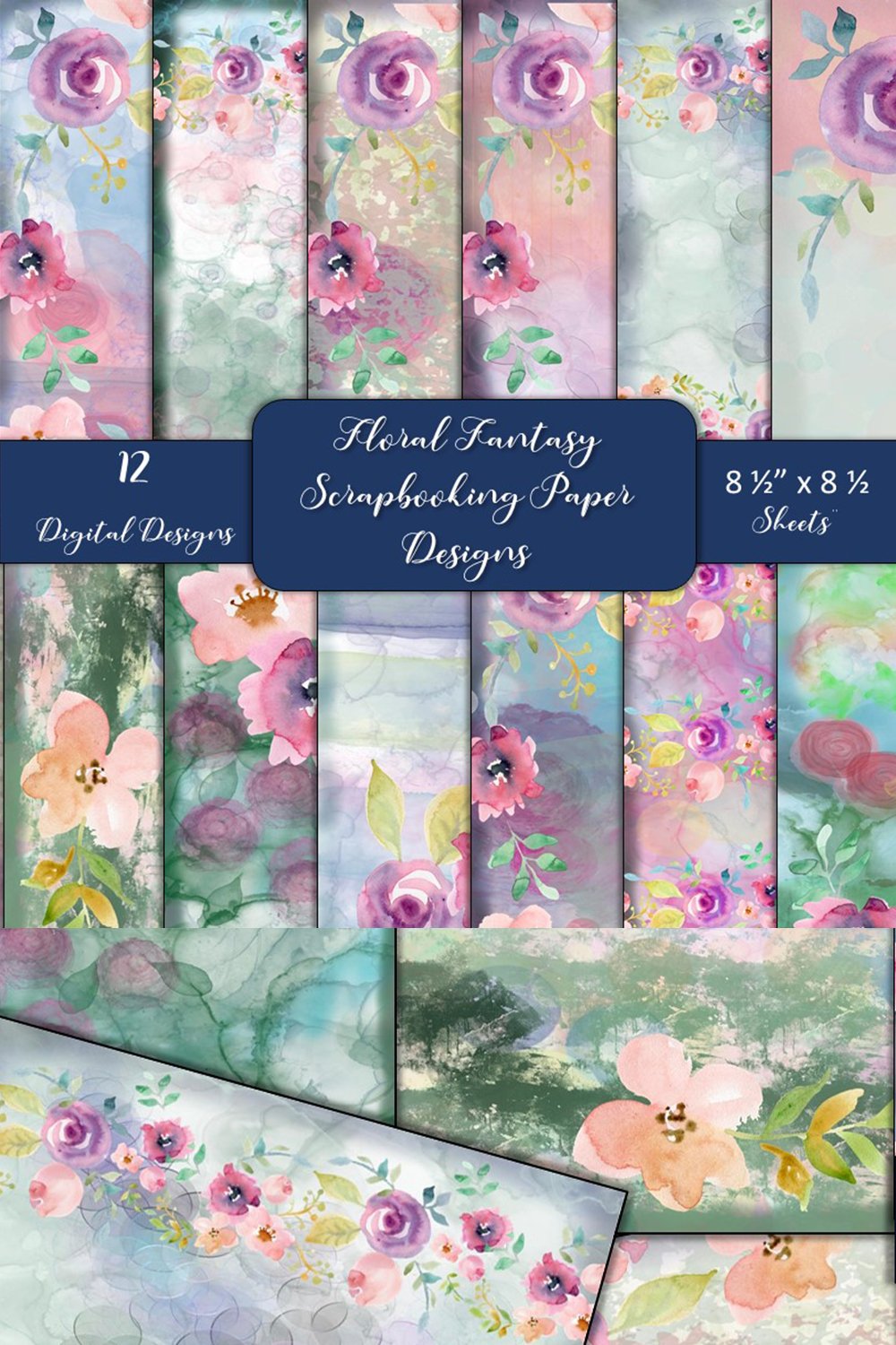 Floral Fantasy Digital Scrapbooking Papers