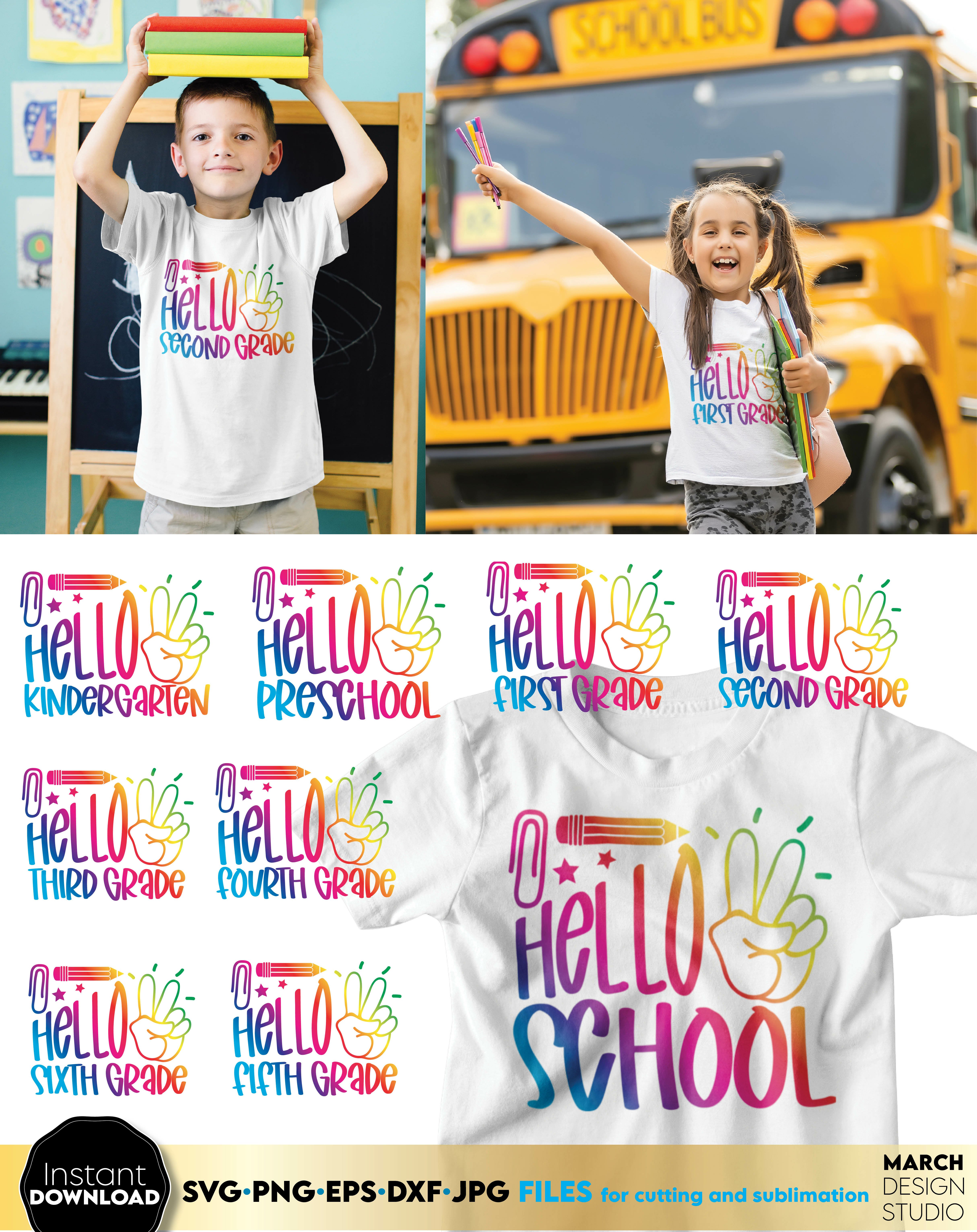 Hello School SVG Bundle | Back To School SVG Cut Files