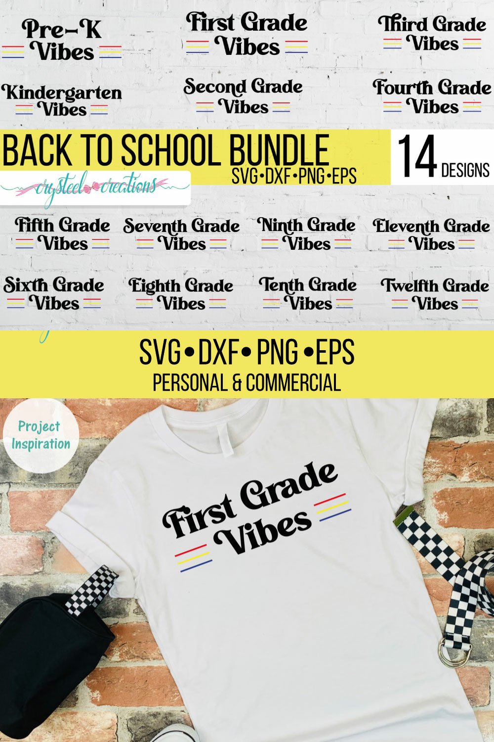 Old Style Back to School Vibes Bundle SVG, PNG, DXF, EPS
