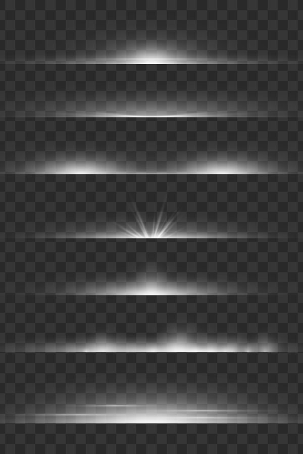 Light dividers. Line flare glowing borders, white horizontal