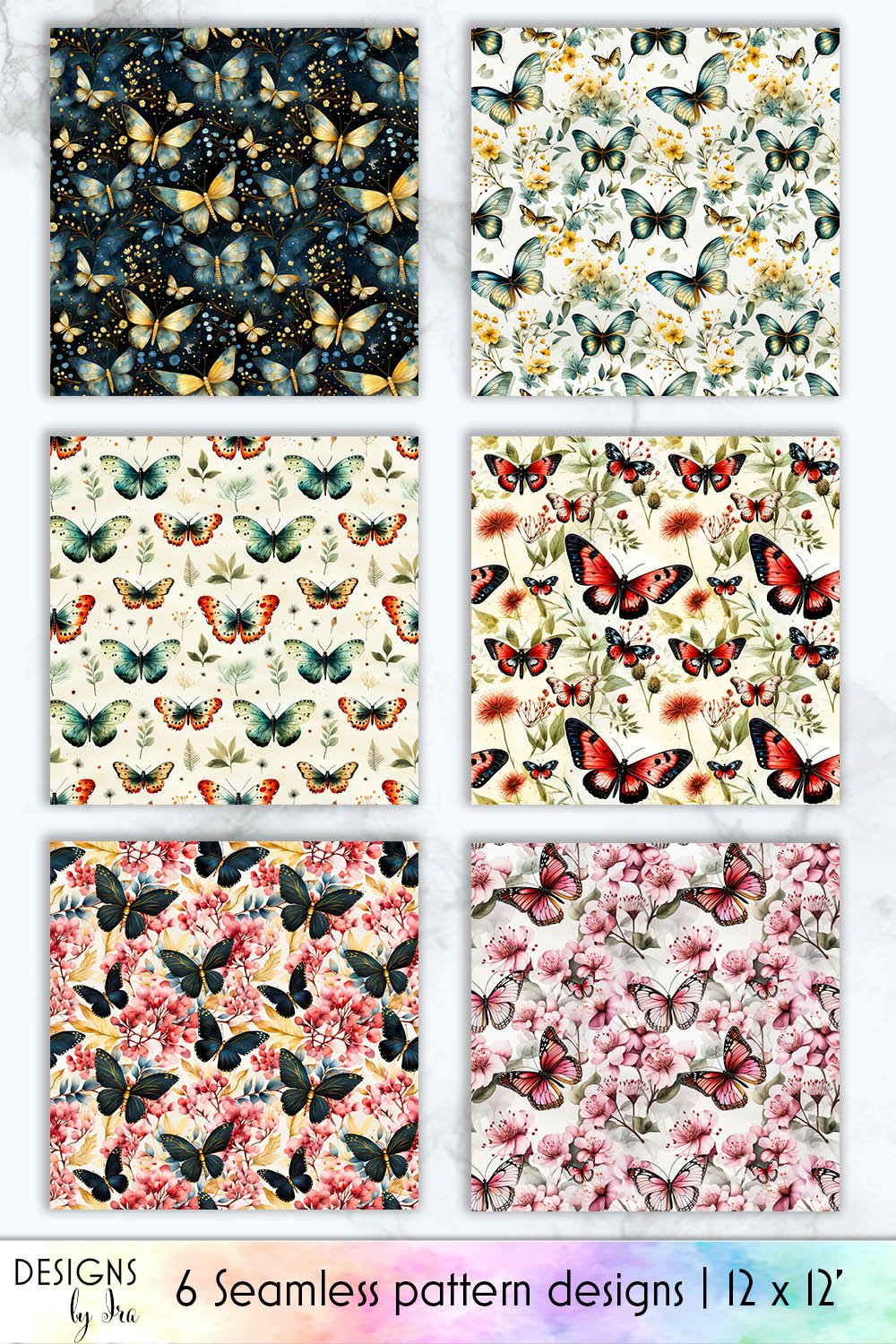 Seamless Butterfly Patterns | Butterfly Digital Paper
