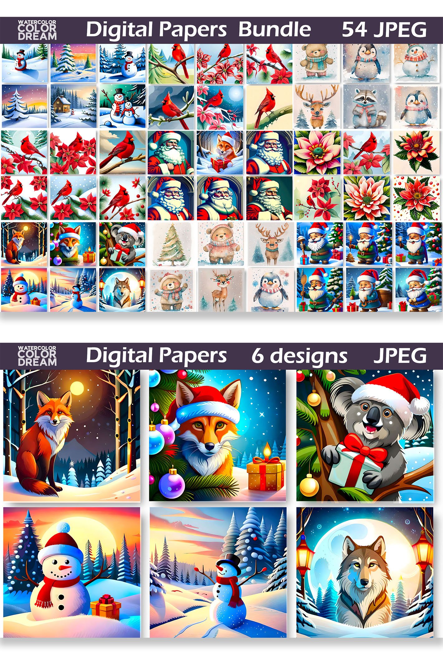 Christmas Digital Paper Bundle | Christmas (2649764)