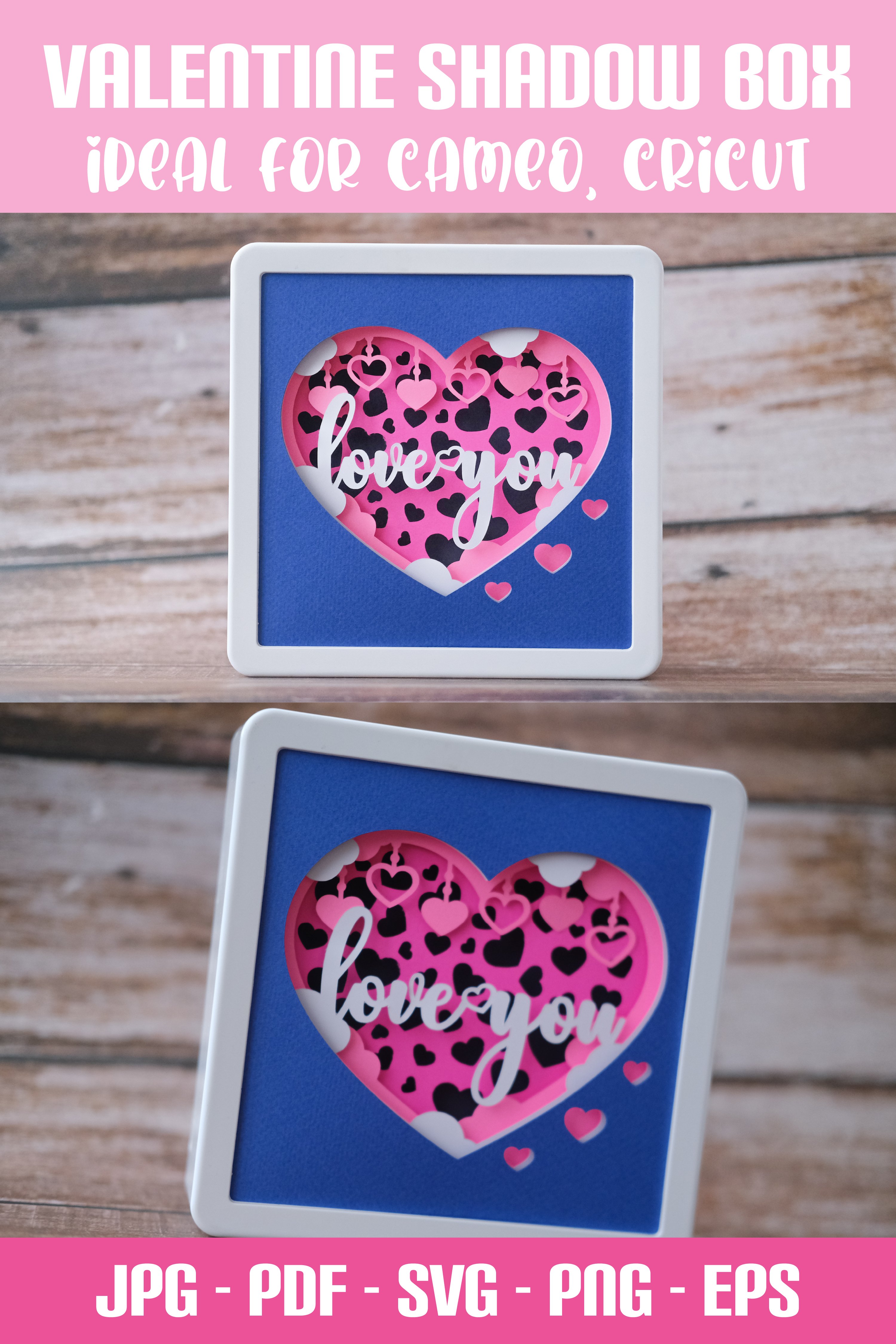 Valentine Shadow box SVG, Layered paper cut, Love SVG