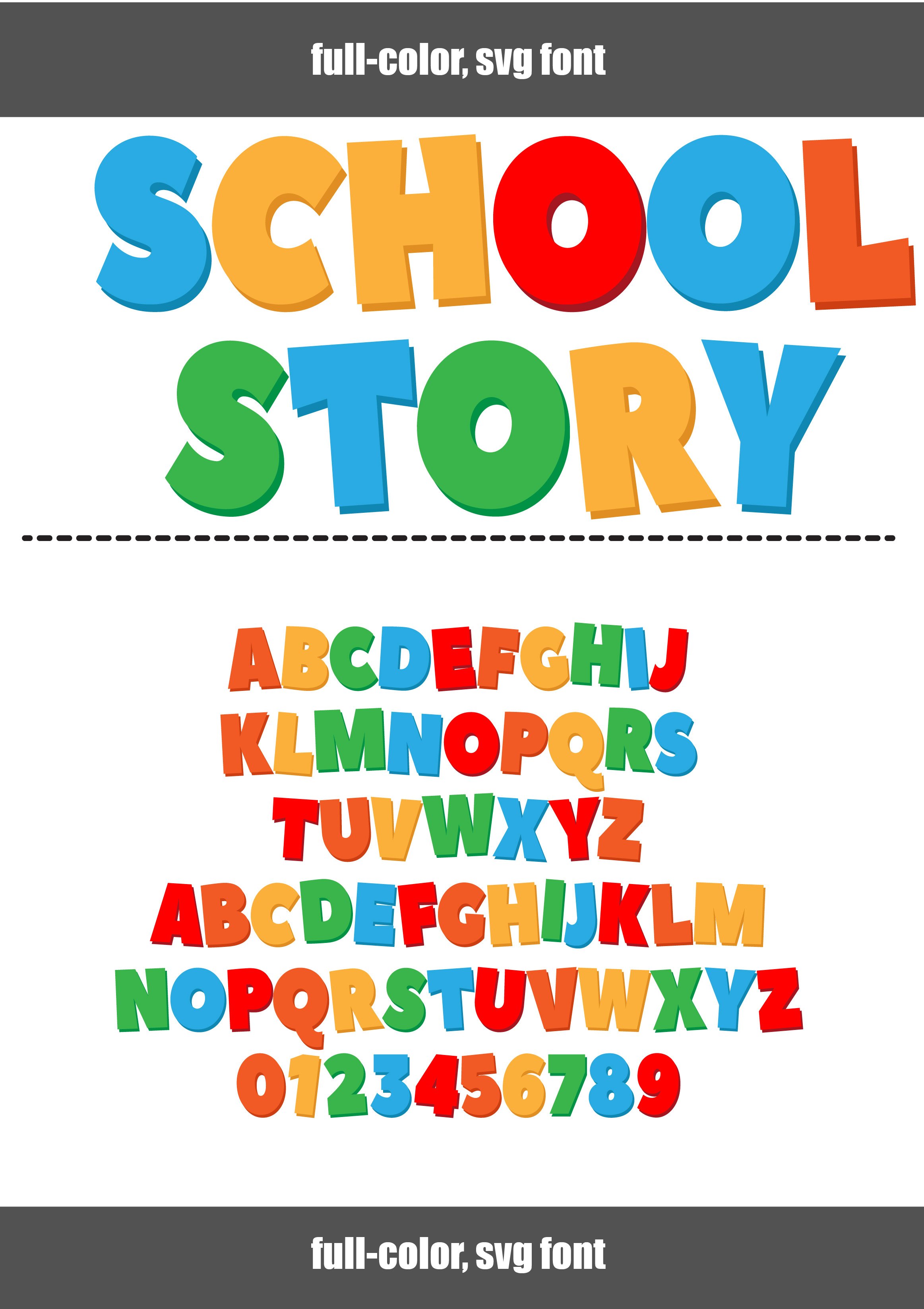 School Themed Full Color SVG Font