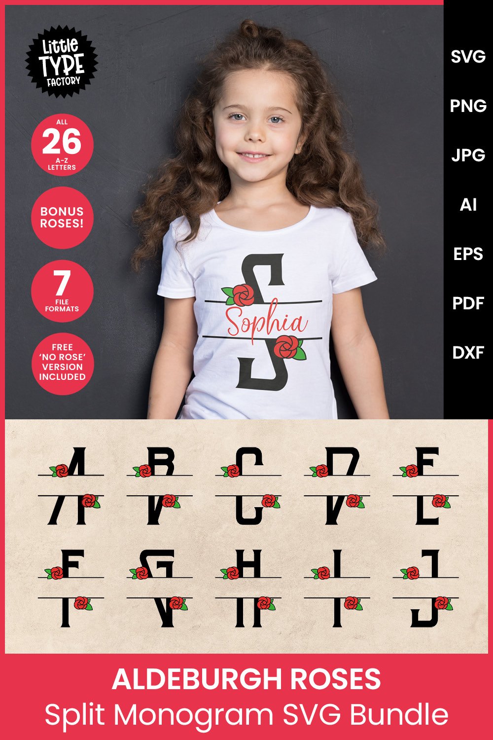 ALDEBURGH ROSES | Split Monogram SVG Bundle