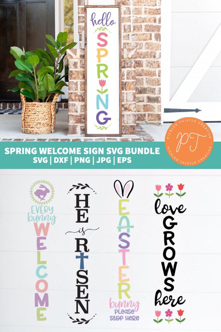 Spring Porch Sign SVG Sign Bundle - Welcome Porch Sign SVG