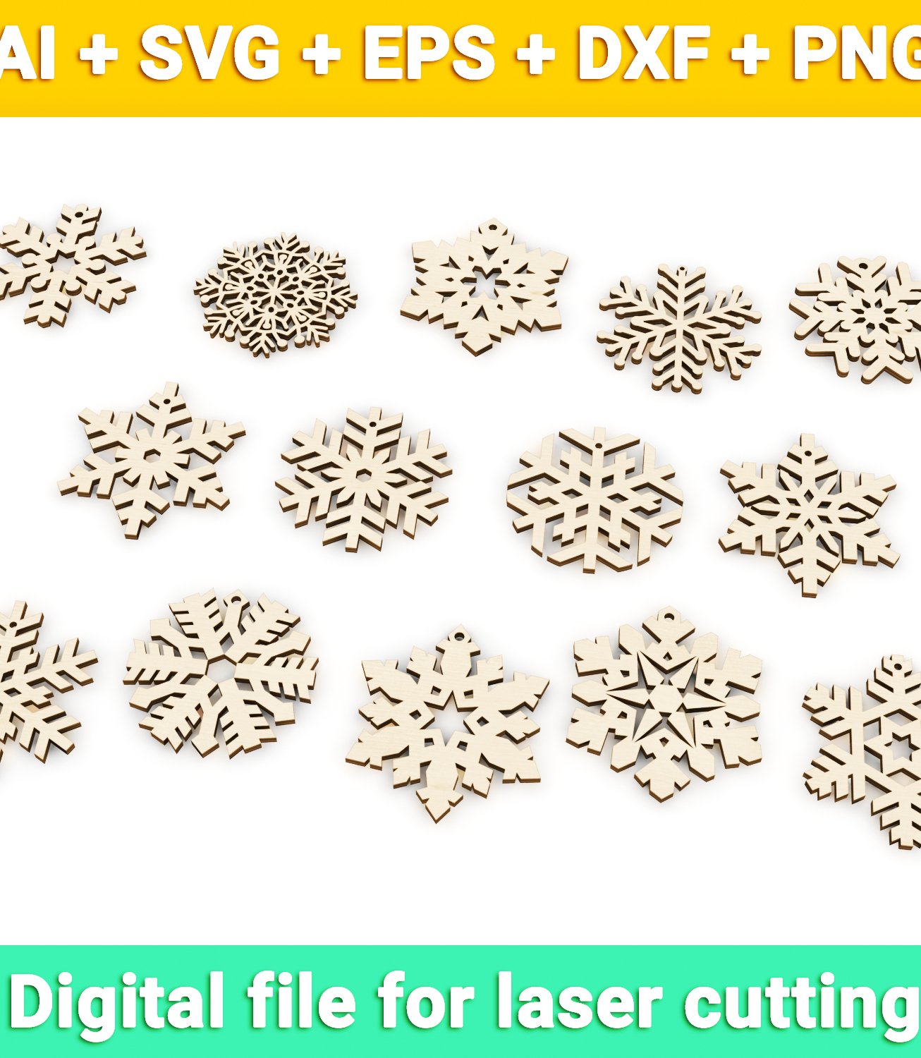 Snowflake set vector for CNC svg vector file