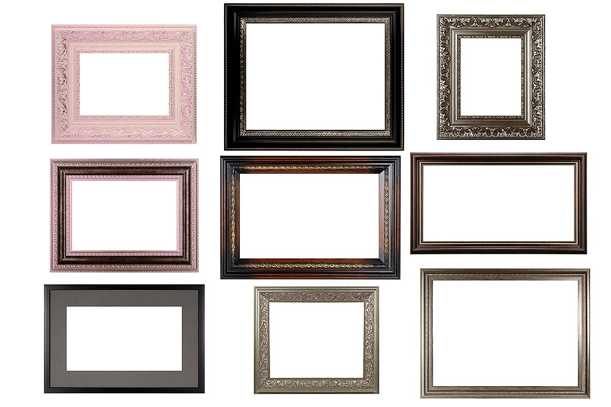 BUNDLE Color set mockup canvas frames isolated (1541223)