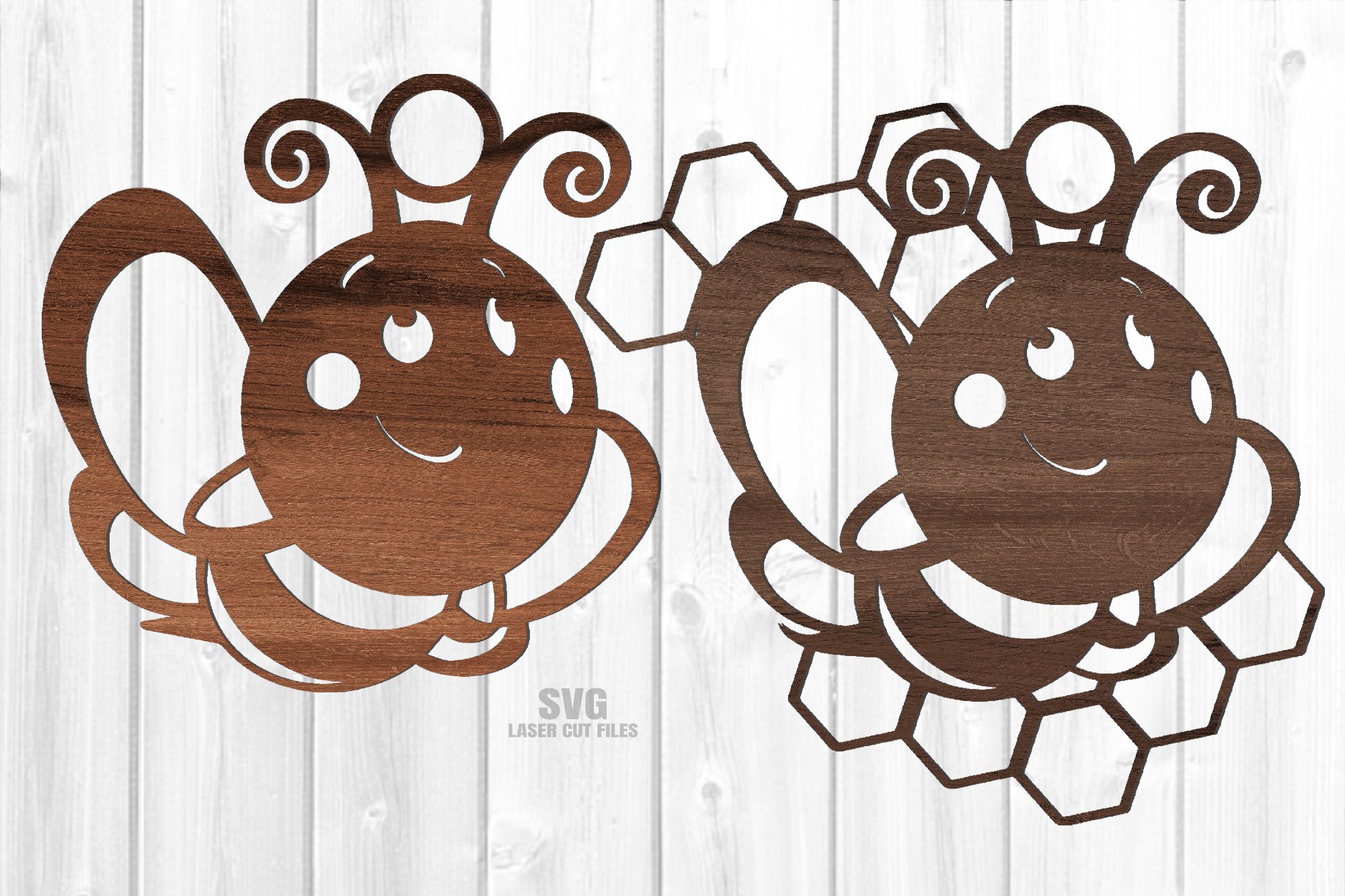 2 Bee Earrings SVG Glowforge Necklace Laser Cut Files Bundle