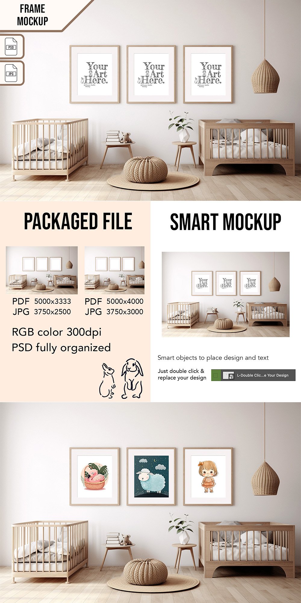 Frame Smart Mockup PSD & JPG Template Graphic (2774517)