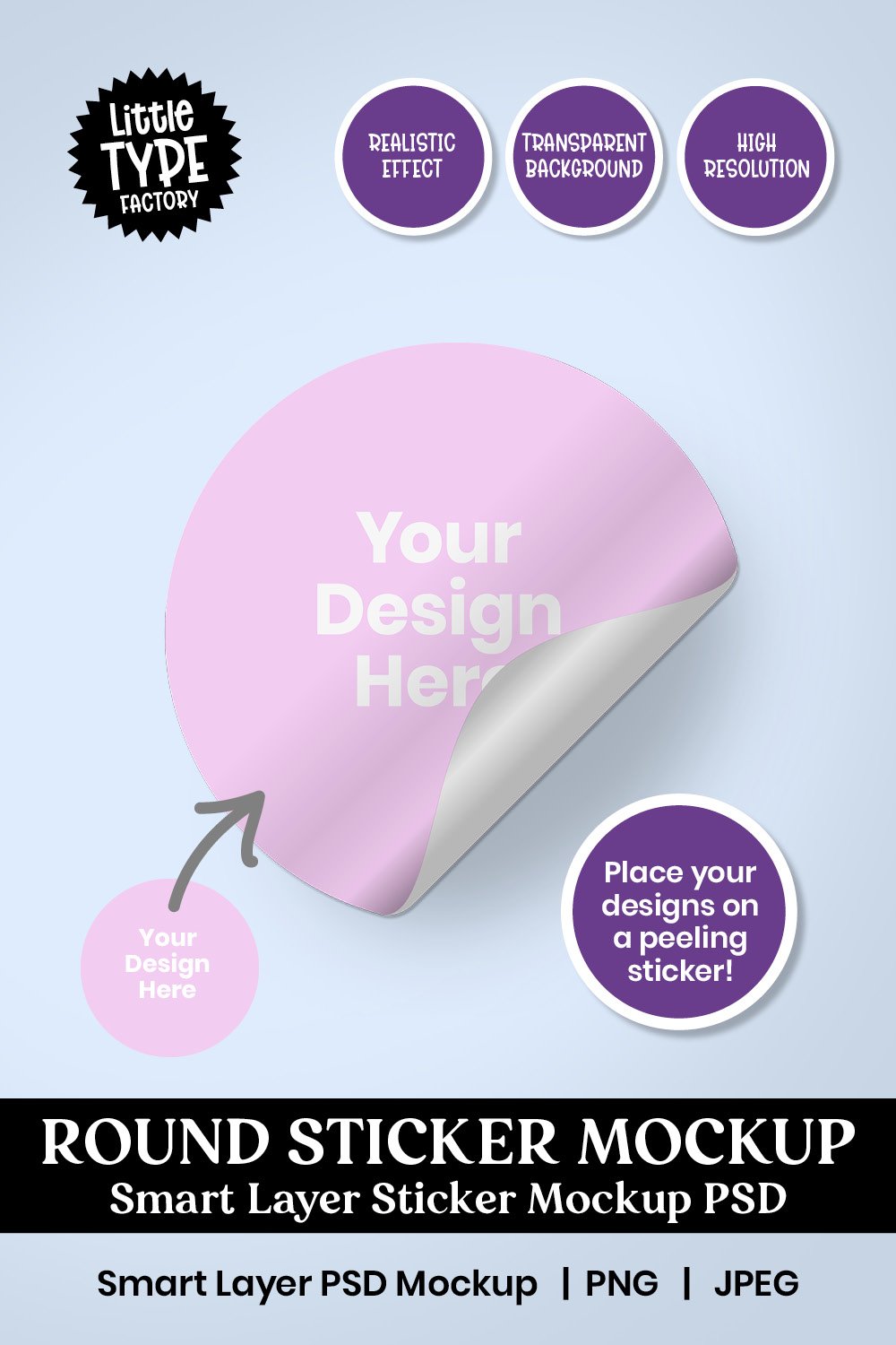 ROUND STICKER MOCKUP | SMART Photoshop Sticker Mockup PSD