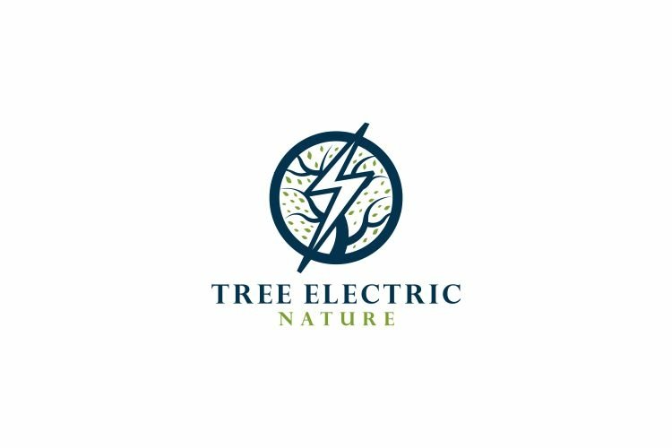 Tree Electric Nature Logo Design Vector