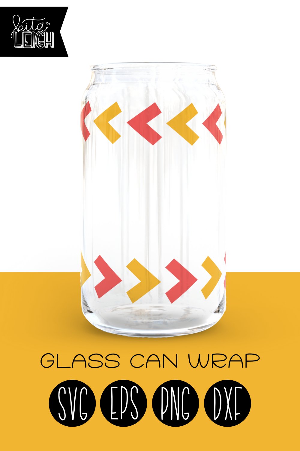 Arrows 2 Glass Can Wrap SVG | Printable 16 oz Cup Design