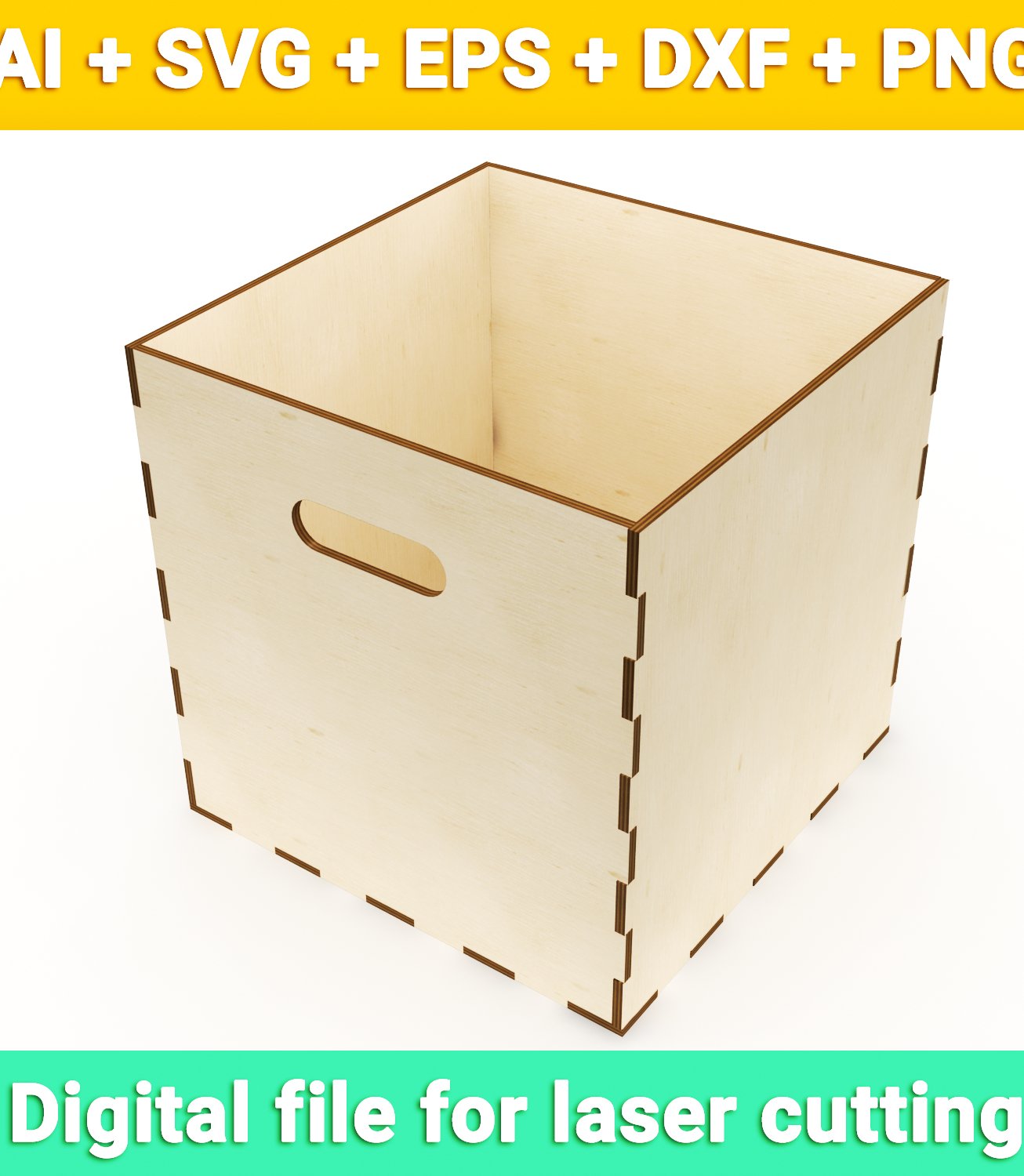 Drawer with handle vector for CNC svg vector file